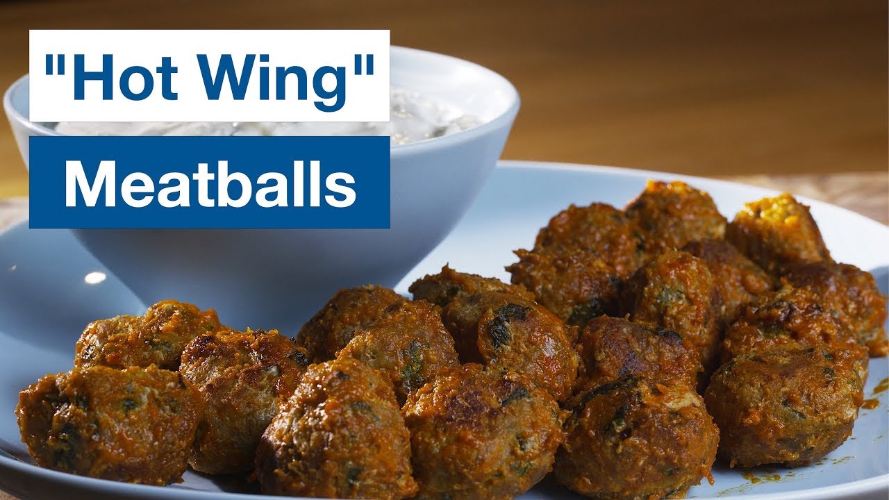 Buffalo 'Hot Wing' Chicken Meatballs - YouTube
