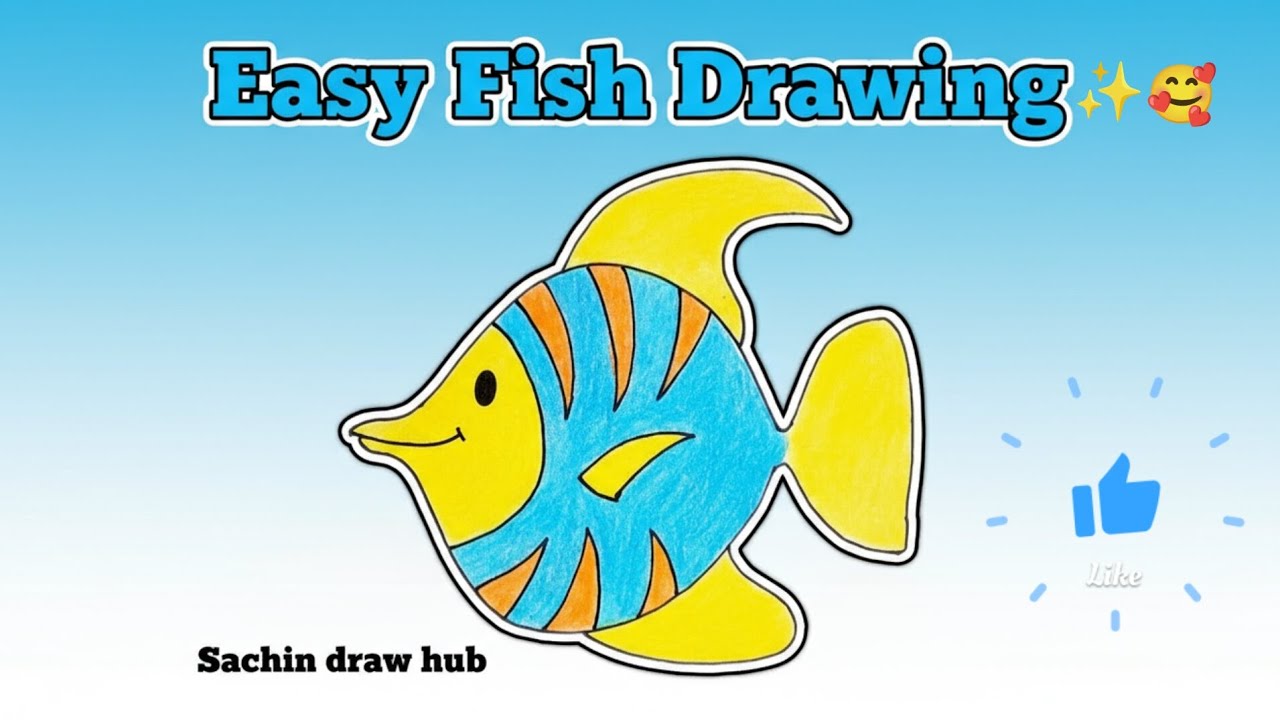 How to Draw Colorful Fish | Easy Fish Drawing Step by Step | Sachin ...