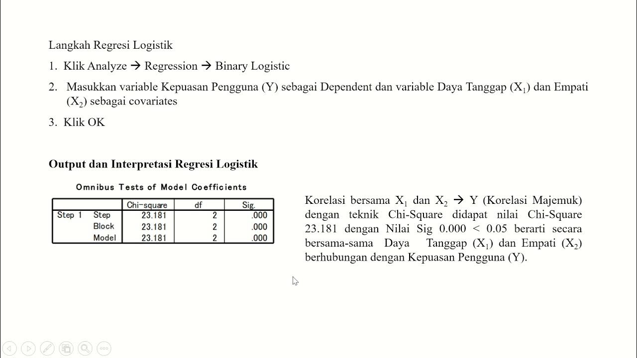 Uji regresi logistik #Part 1 BINER - YouTube
