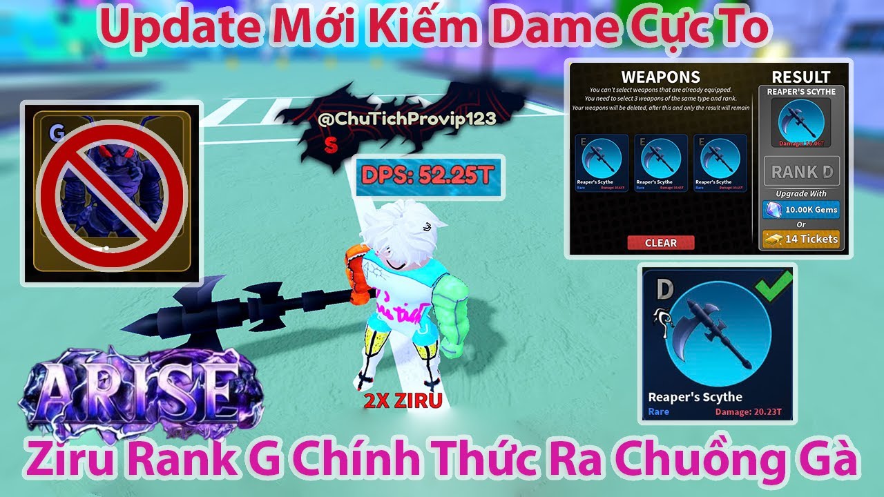 Arise Crossover - Update Mới Kiếm Dame Cực To Ziru Rank G Chính Thức Ra ...