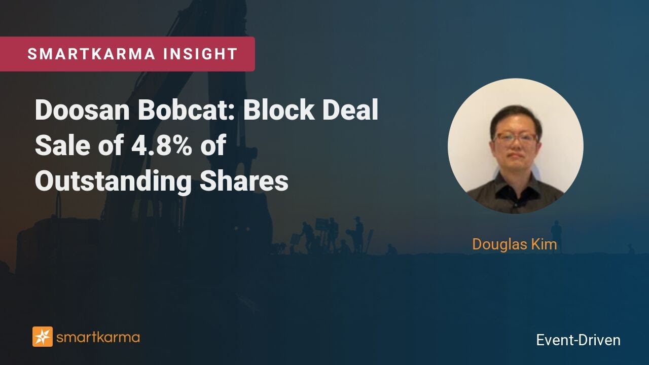 Doosan Bobcat: Block Deal Sale of 4.8% of Outstanding Shares - YouTube