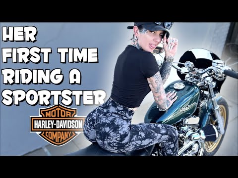 Girls first time riding a Harley Sportster | I GET IT NOW - YouTube
