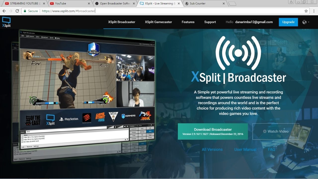 Test Live Streaming Xsplit Broadcaster - YouTube