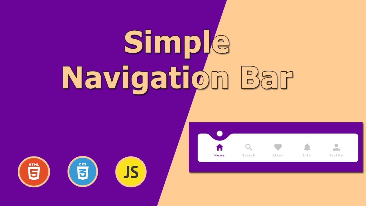 Front End Ui Elements Navigation Bar Using Html5 Css3 And Javascript Youtube