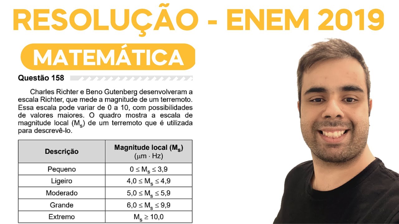 ENEM 2019 - Charles Richter e Beno Gutenberg desenvolveram a escala ...