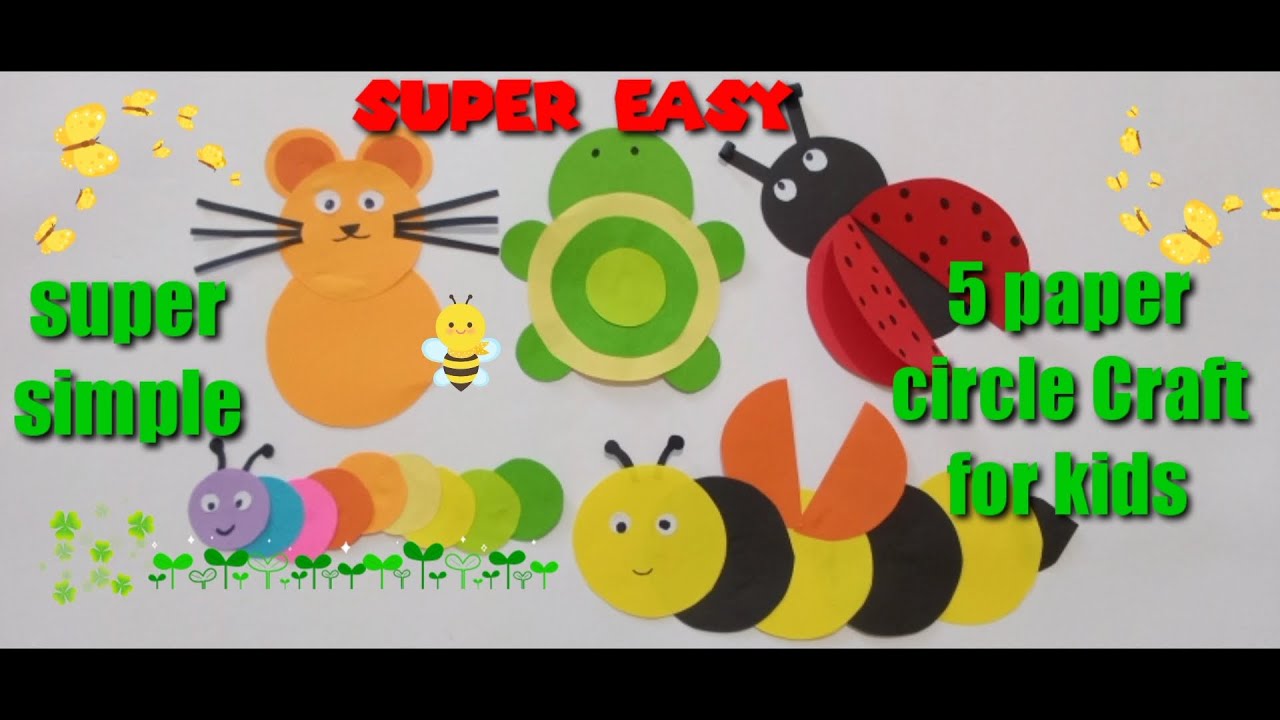 5 paper circle Craft | easy paper craft for kids - YouTube