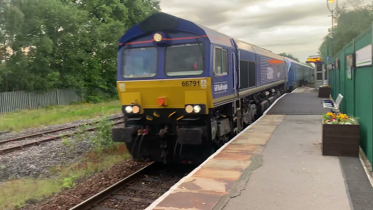GBRf Class 66791 drags Class 803002 passed North Road on Darlington to ...