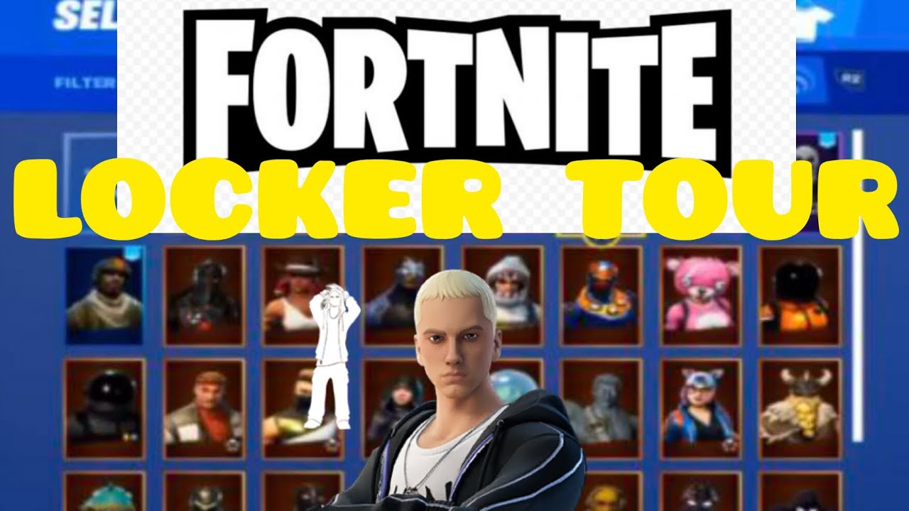 My first Fortnite Locker Tour | 100+ skins! 😱 - YouTube