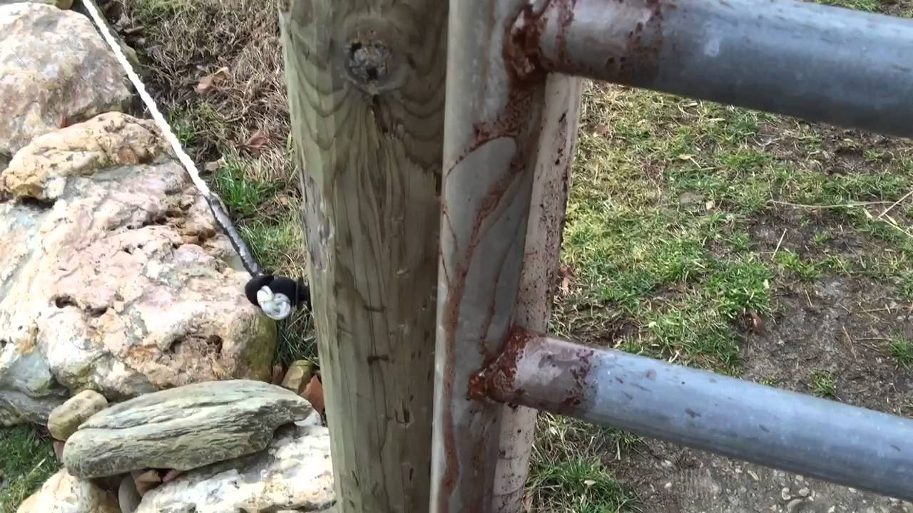 Pedestrian gate rusting form the inside out. - YouTube