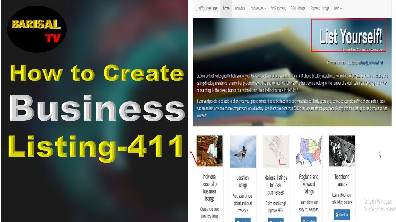 How to Setup 411 Listing Business Phone Number - YouTube