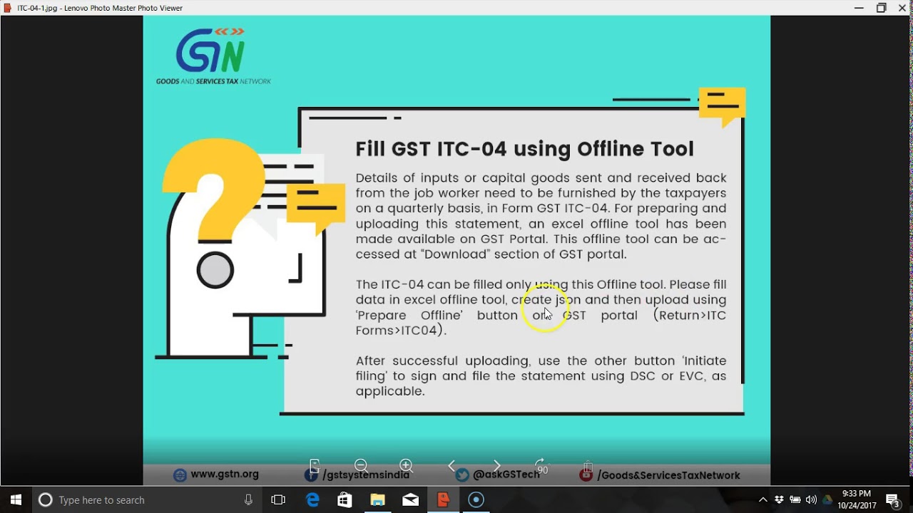 Job work return filing -GST ITC 04 in english by CA Bhavishyasri - YouTube