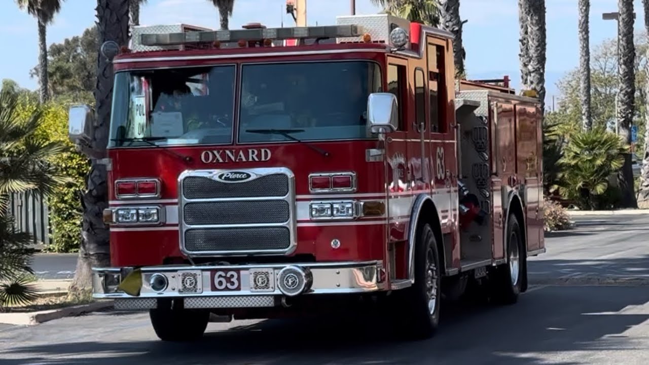 Oxnard Fire Department Engine 63 ( E63 ) Responding code 1 to a Medical ...