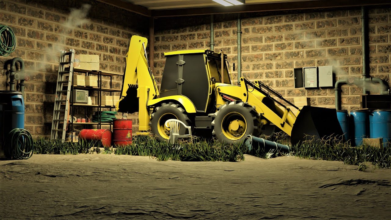 Introducing brand new backhoe loader Animated | Excavator Tractor ...
