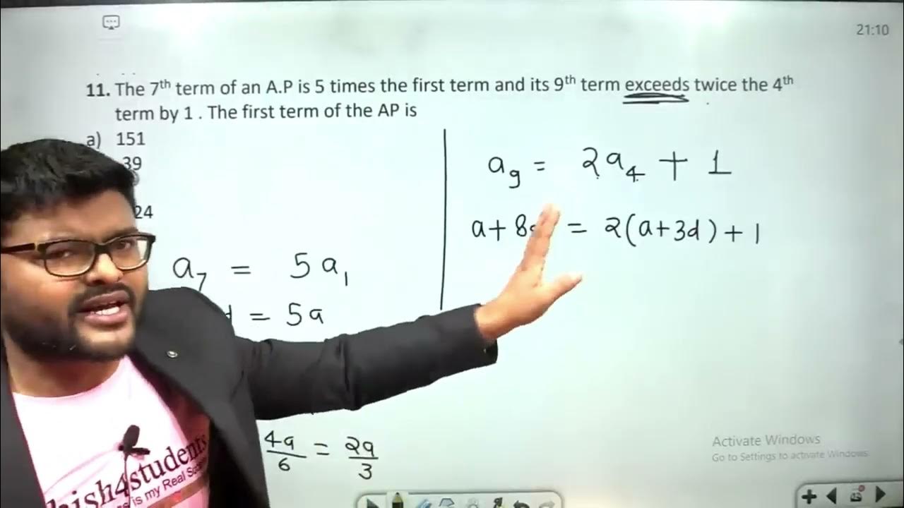 The 7th term of an A.P is 5 times the first term and its 9th term ...