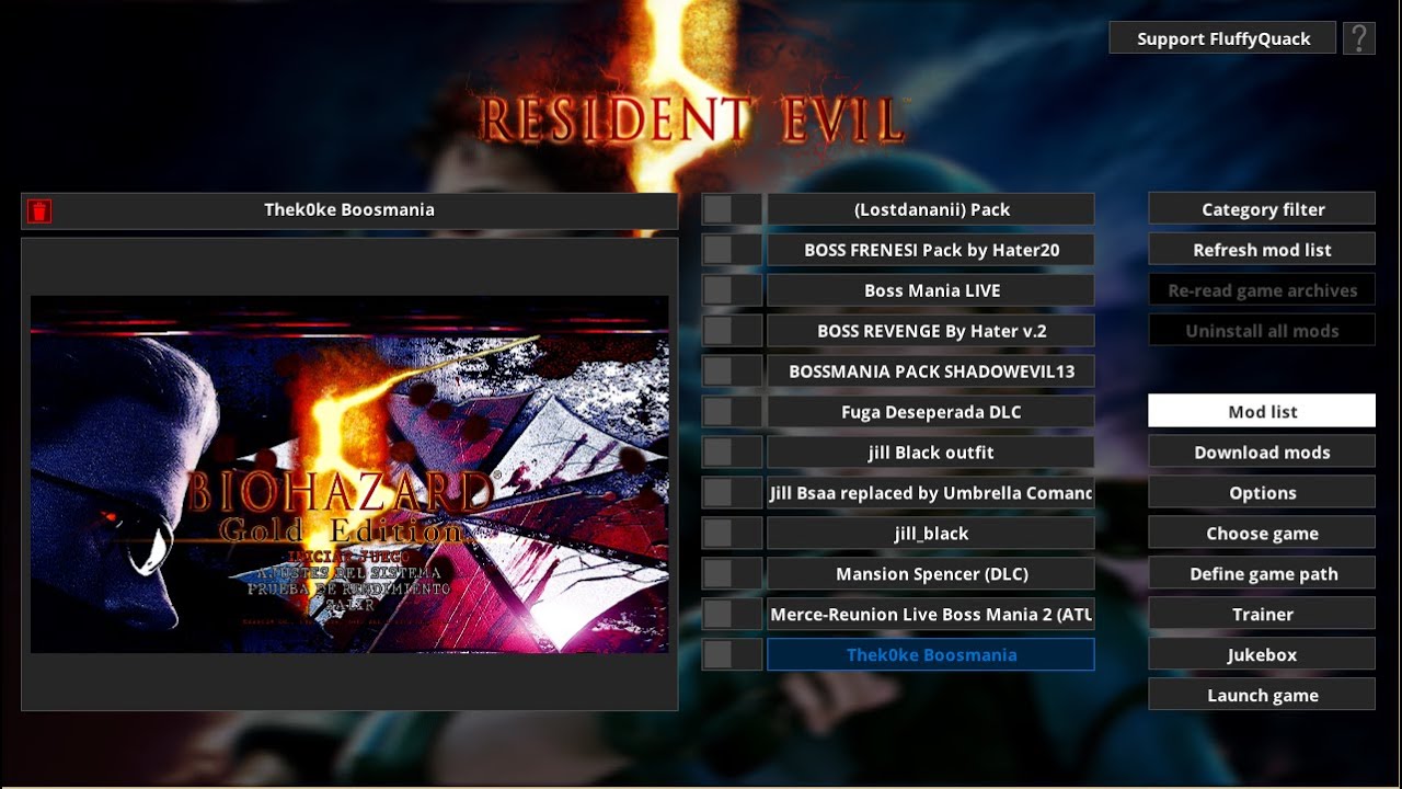 Resident Evil 5 -Mod Manager Fluffy (clic) 🎧 Thek0ke ツ 😎 💻 - YouTube