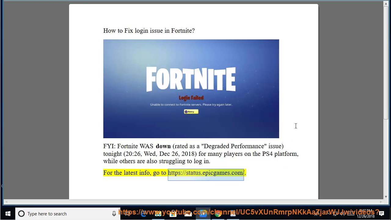 Fix login issue in Fortnite - YouTube