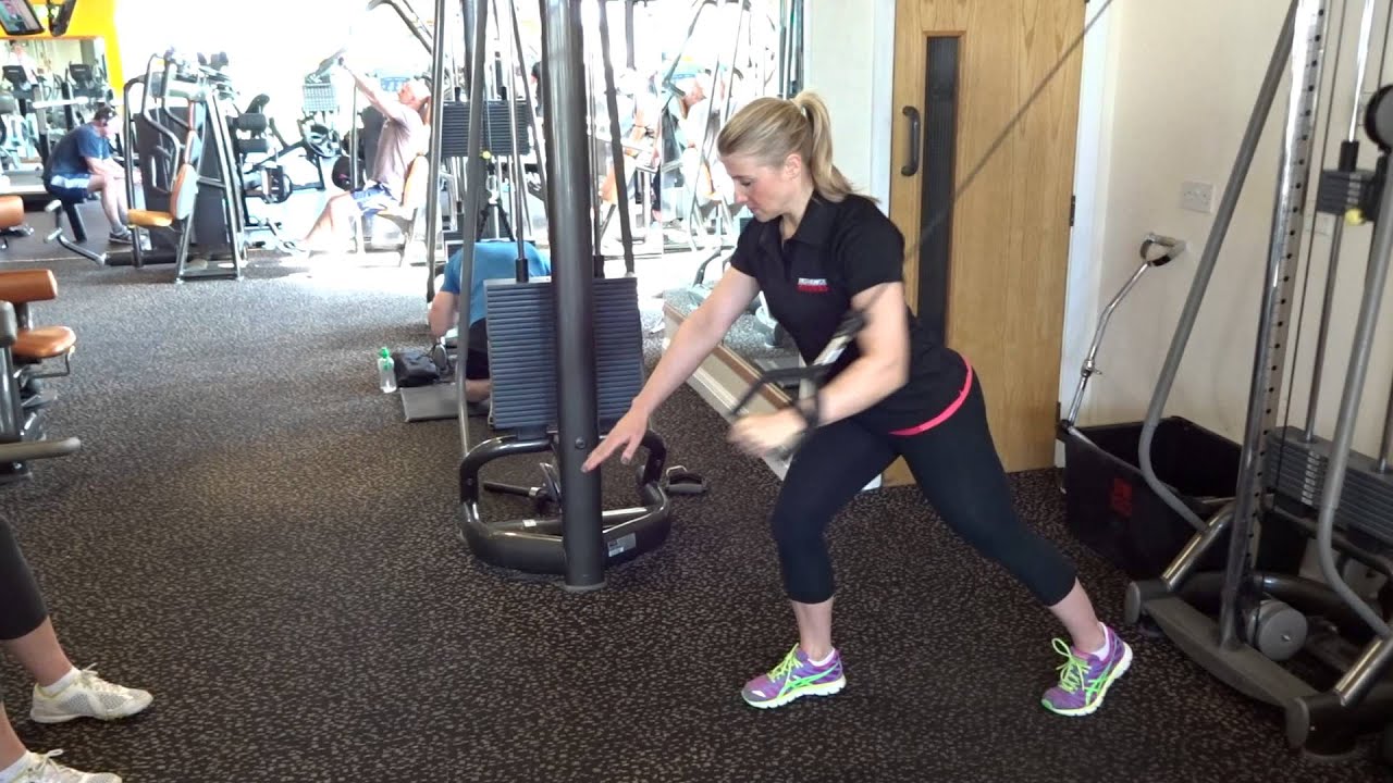 CBL High Cable Single Arm Split Stance Chest Press - YouTube