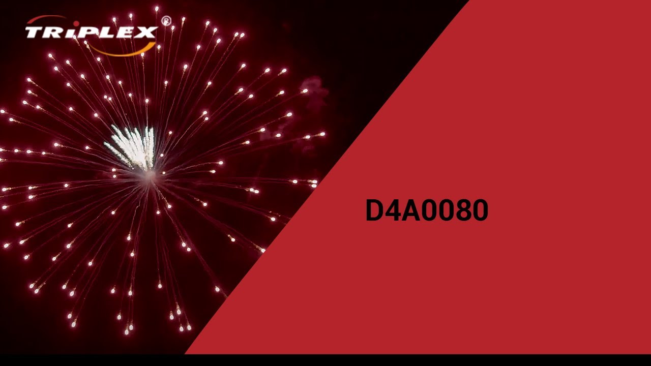 FAJERWERKI D4A0080 RED PEONY W SILVER PISTIL TRIPLEX FIREWORKS - YouTube