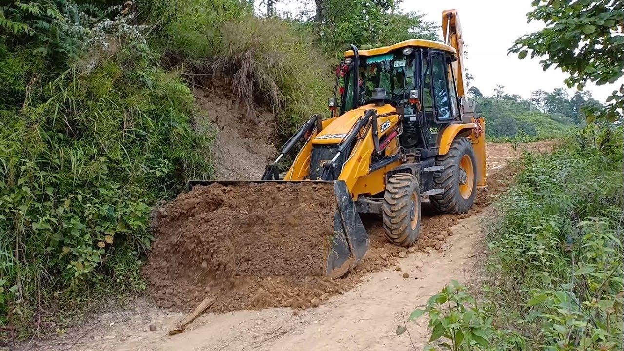 Carrying Diesel in Hill Work-Going For Work-JCB Leveling Hilly Road ...