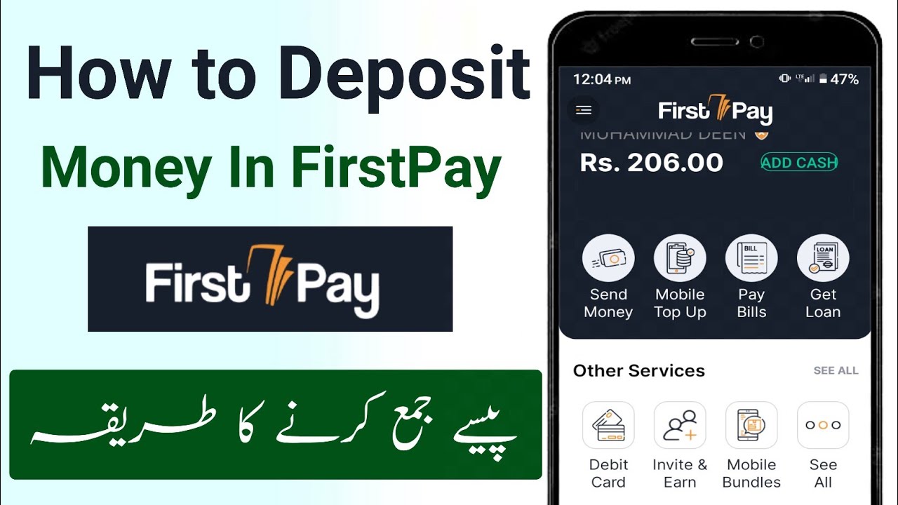 How to Deposit Money in FirstPay Account | FirstPay Add Money Karne Ka ...