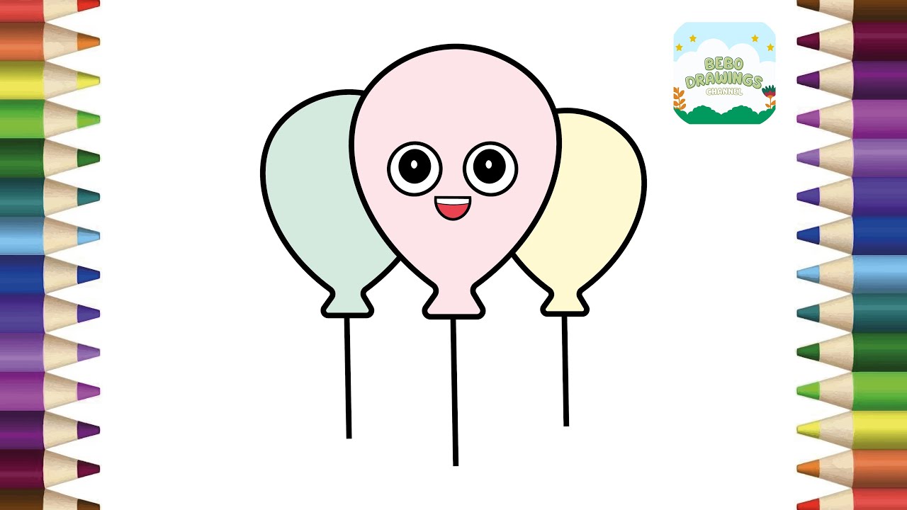 How To Draw A Cute Balloons Easy Step By Step | Balloon Drawing - YouTube