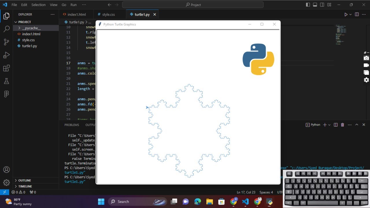Asmr Programming Colorful Snowflake Using Python No Talking Youtube 5073
