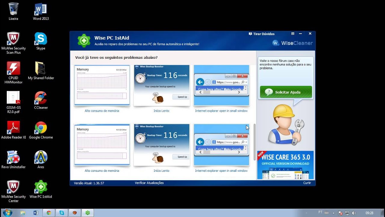 Como instalar e utilizar o Wise PC 1stAid - YouTube