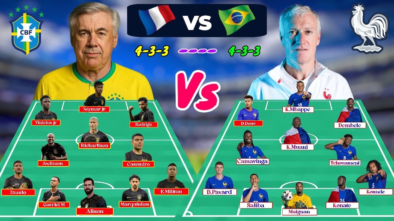 Brazil vs France: 2025 Friendlies Who has the strongest XI With Carlo ...