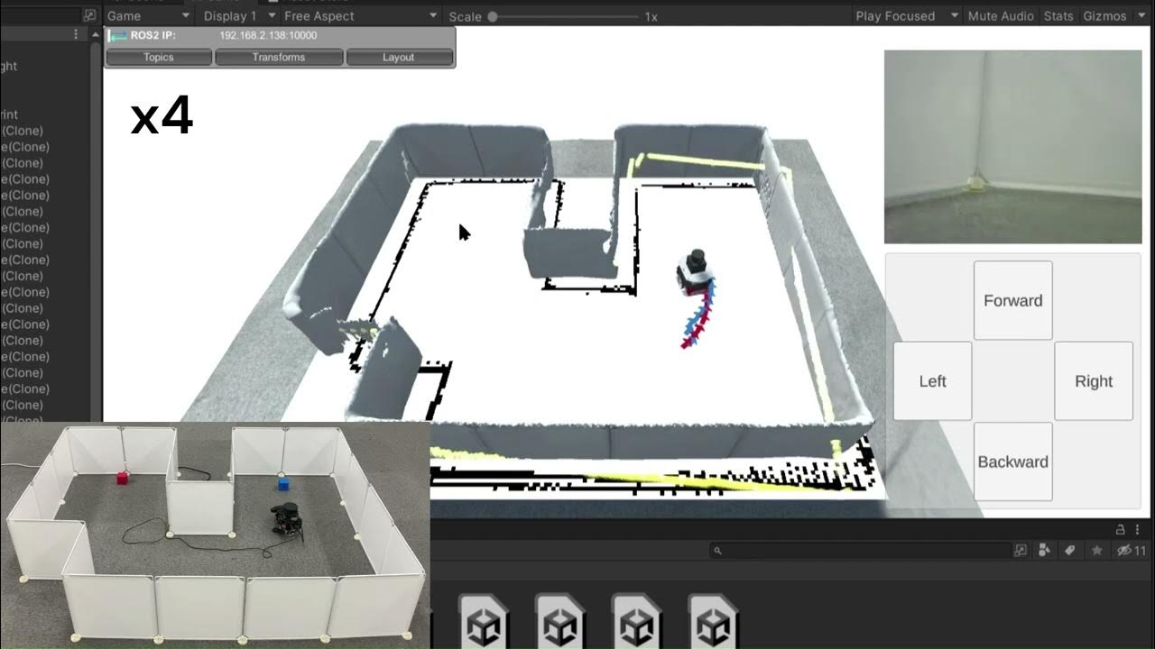 Navigationの様子【UnityとROS 2で学ぶ移動ロボット入門 UI作成編】 - YouTube