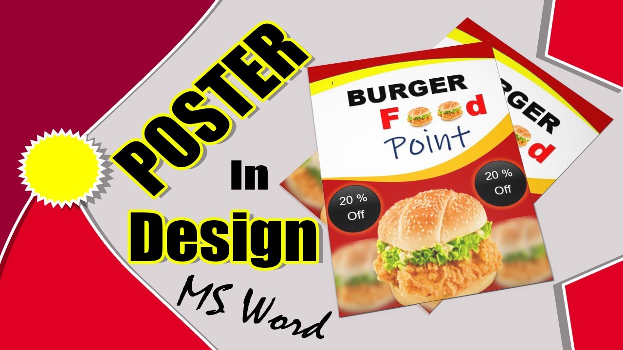 How to make Food Advertising Poster Design Tips in MS word || Poster ...