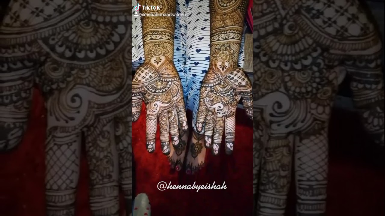 Bridal henna Full coverage upto elbows design arms hands & feet - YouTube