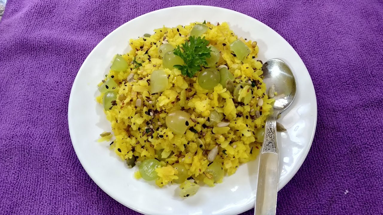 Poha recipe- Healthy multigrain Poha with sprouts sunflower pumpkin ...