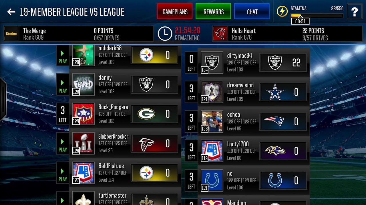 madden mobile 18 lvl match 022 - YouTube