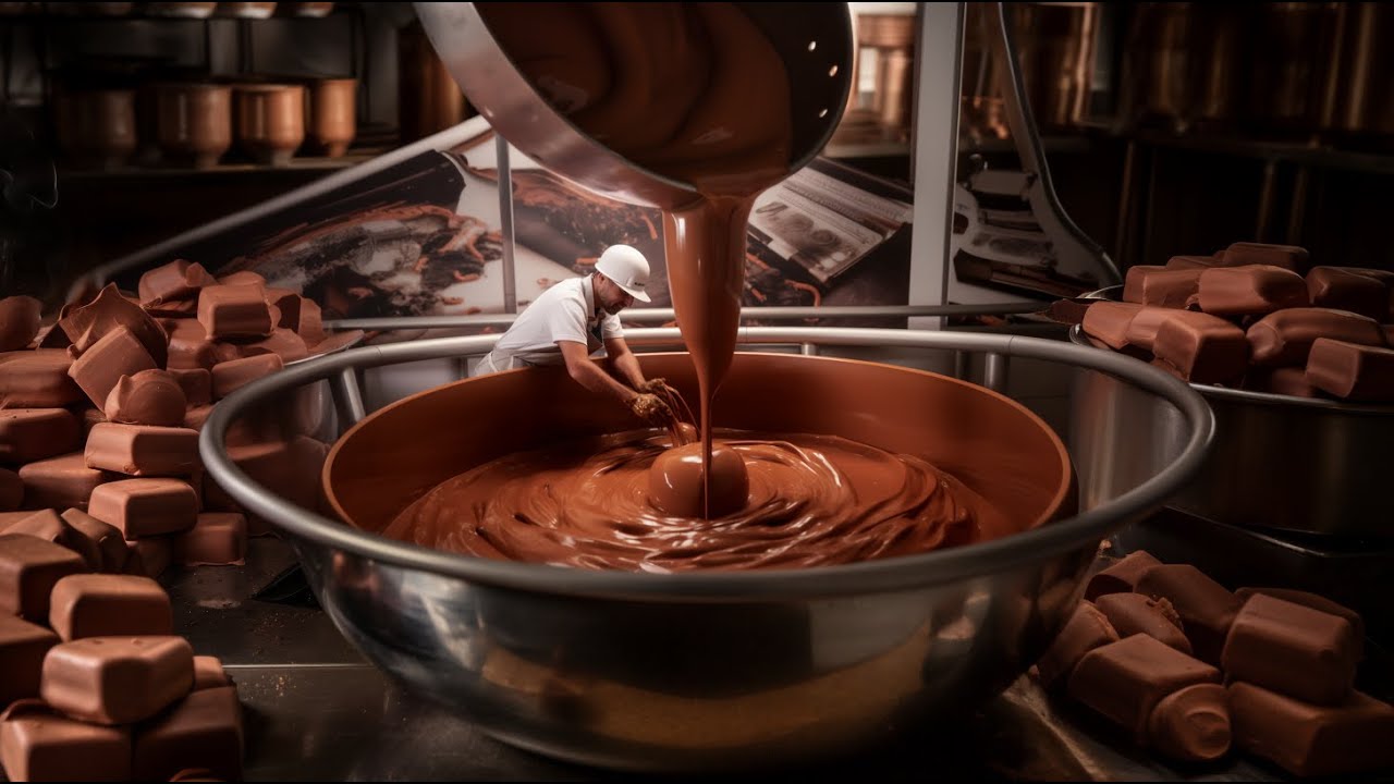 How chocolate is made | Chocolate mass production | Cake Factory - YouTube