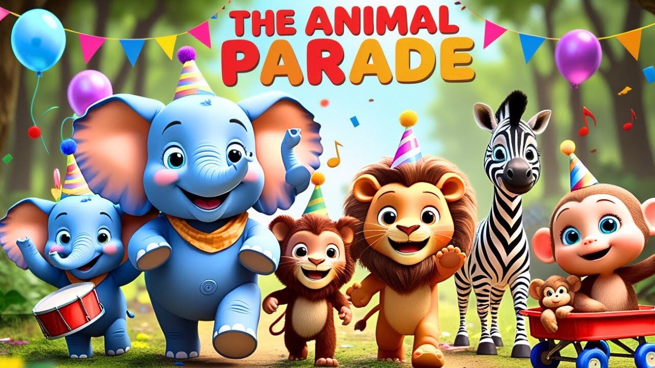 The Animal Parade | Animal Fun Rhyme for Kids | Nursery Rhymes & Kids ...