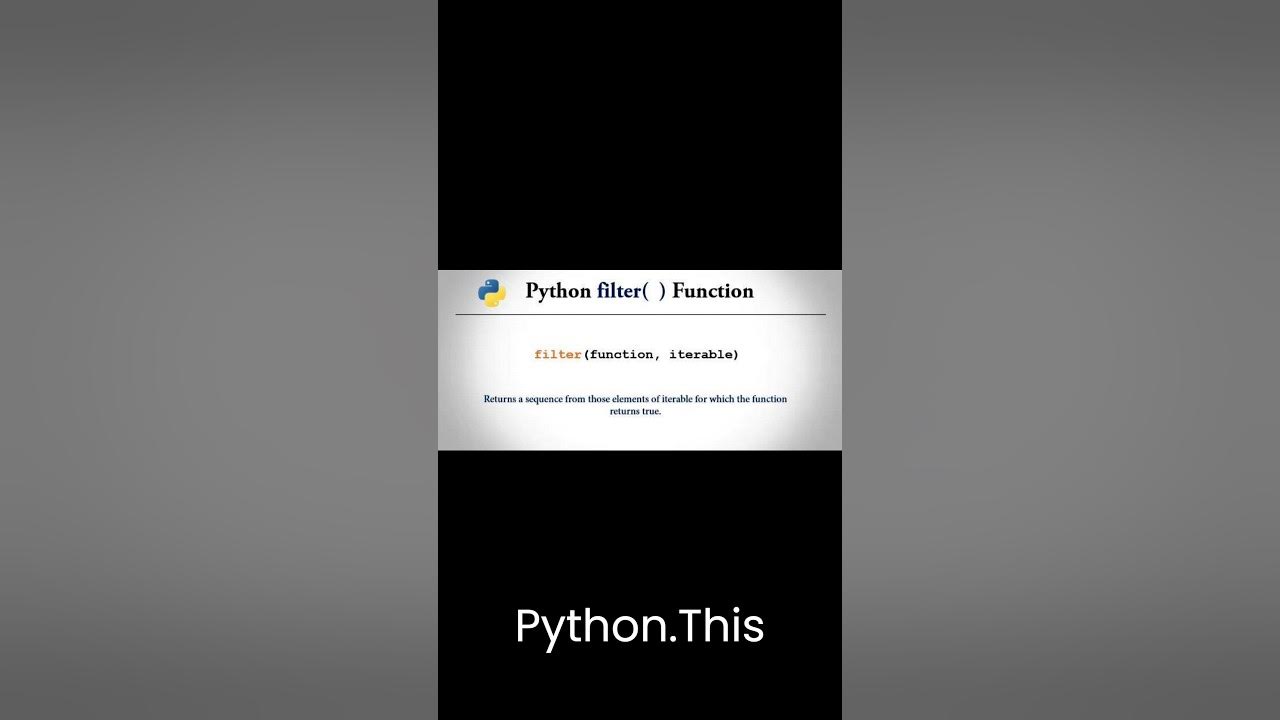 Python Filter Function Tutorial 🔥 Coding Python Programming Pythonlibraries Shorts