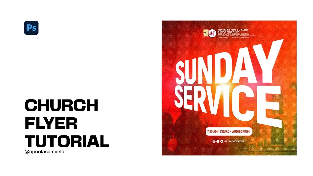 How To Design CHURCH FLYER: New Year Service | Photoshop Tutorial - YouTube