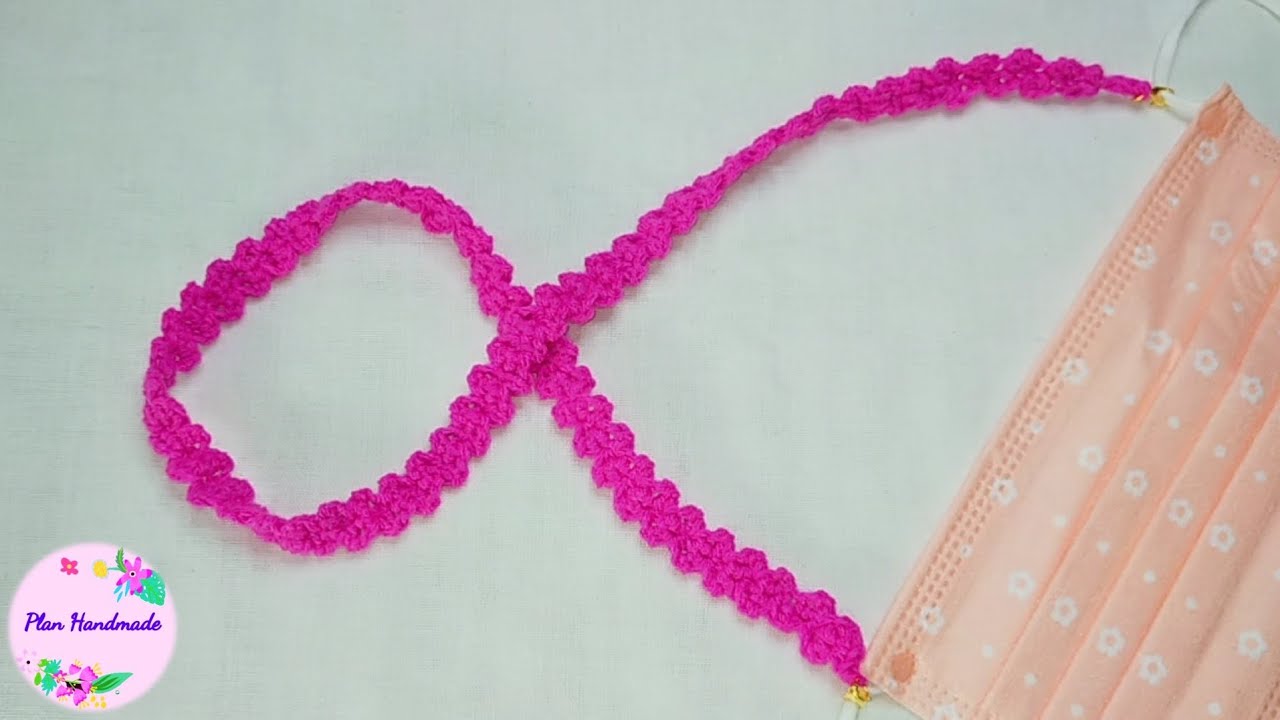 (Left Handed)How to Crochet Mask Strap/Mask Holder/Plan Handmade - YouTube