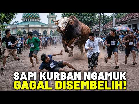 PANITIA KURBAN DAN PAK IMAM JADI KORBAN? Momen Menegangkan Sapi Kurban Ngamuk