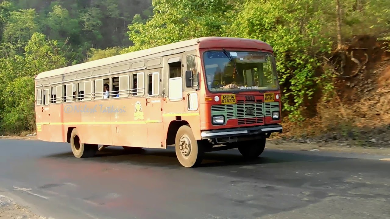 MSRTC BUSES IN PARSHURSM GHAT : MUMBAI GOA HIGHWAY - YouTube