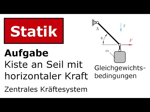 🔧 Kiste an Seil mit Kraft mit GGB [Technische Mechanik, Statik, Zentrales Kräftesystem]