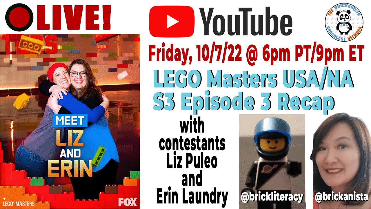 LEGO Masters US/NA S3:E3, "Brickin' Bull Ride Rodeo", with Liz and Erin ...