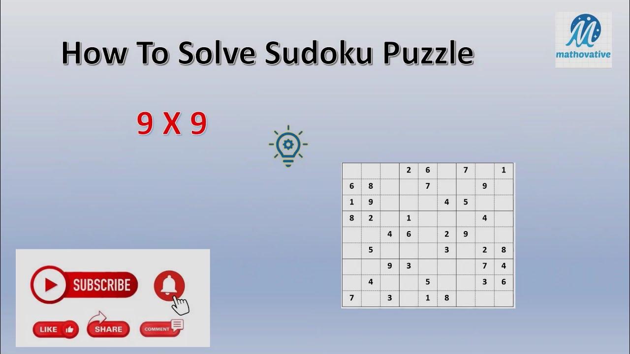 How to Solve Sudoku puzzle in Easy Way# Sudoku 9X9 - YouTube