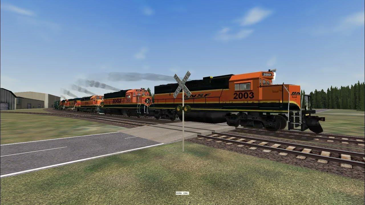 MSTS Quickie: BNSF 2003 Leads All Default Rolling Stock - YouTube