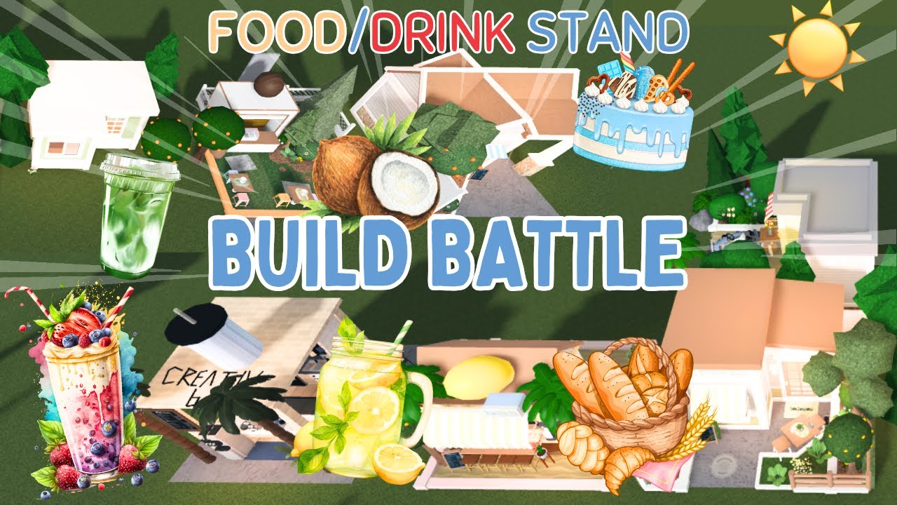 FOOD AND DRINK STAND BUILD BATTLE in BLOXBURG!🍹🥥 - YouTube