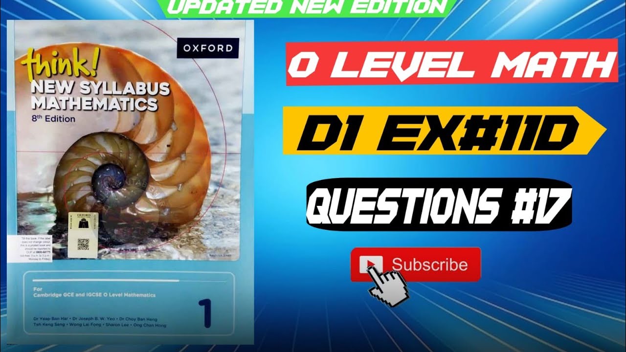 o level math D1 question exercise 11D Q17 - YouTube