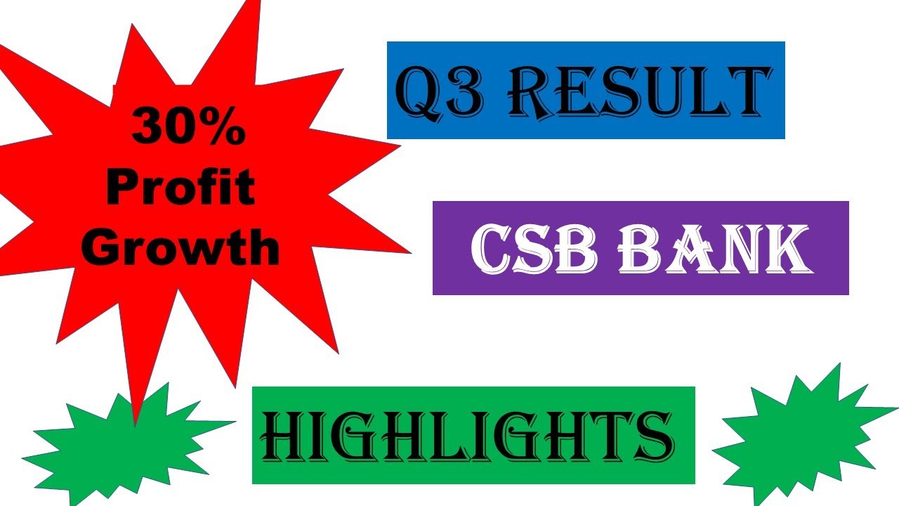 CSB Bank Q3 Result Highlights | 30% QOQ Growth in Profit - YouTube