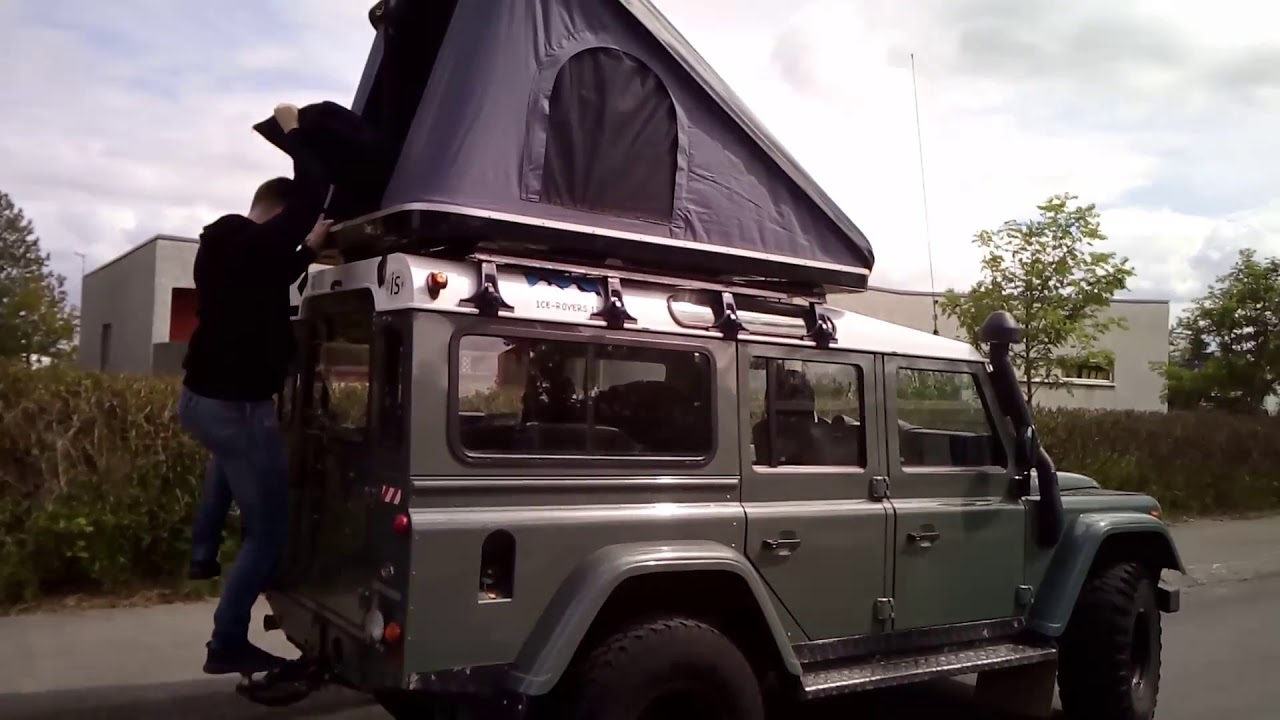 Rooftop Tent - Land Rover Defender - YouTube