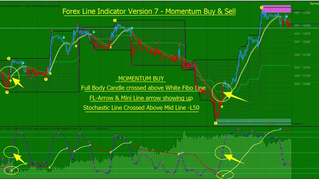 Forex Line Indicator V7 H1 Momentum Buy and Sell - YouTube