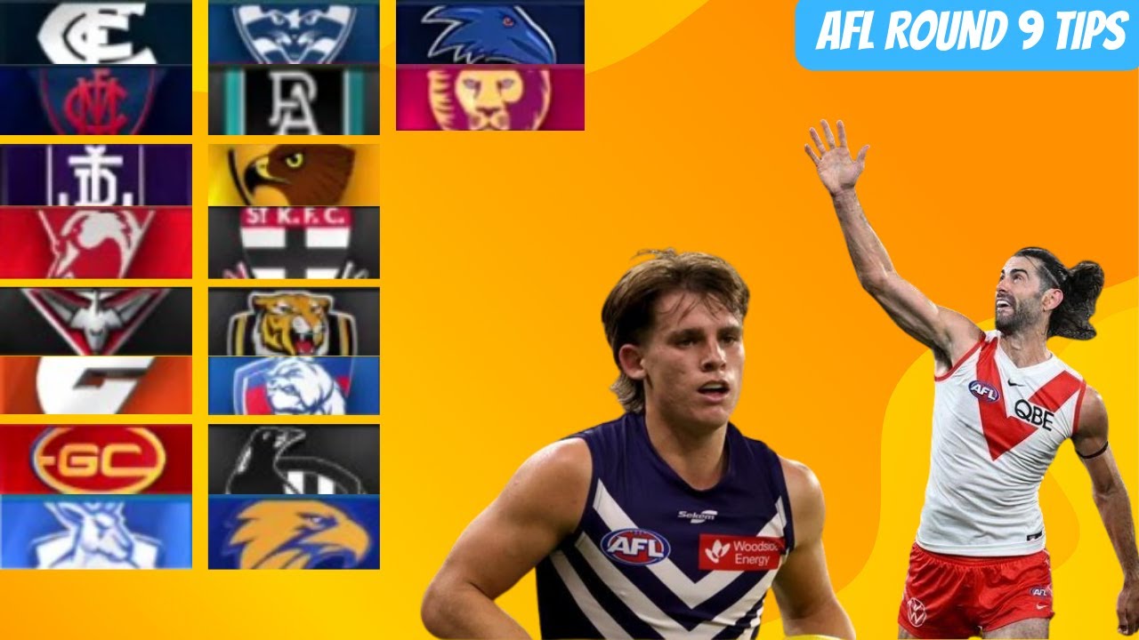 AFL ROUND 9 TIPS - YouTube